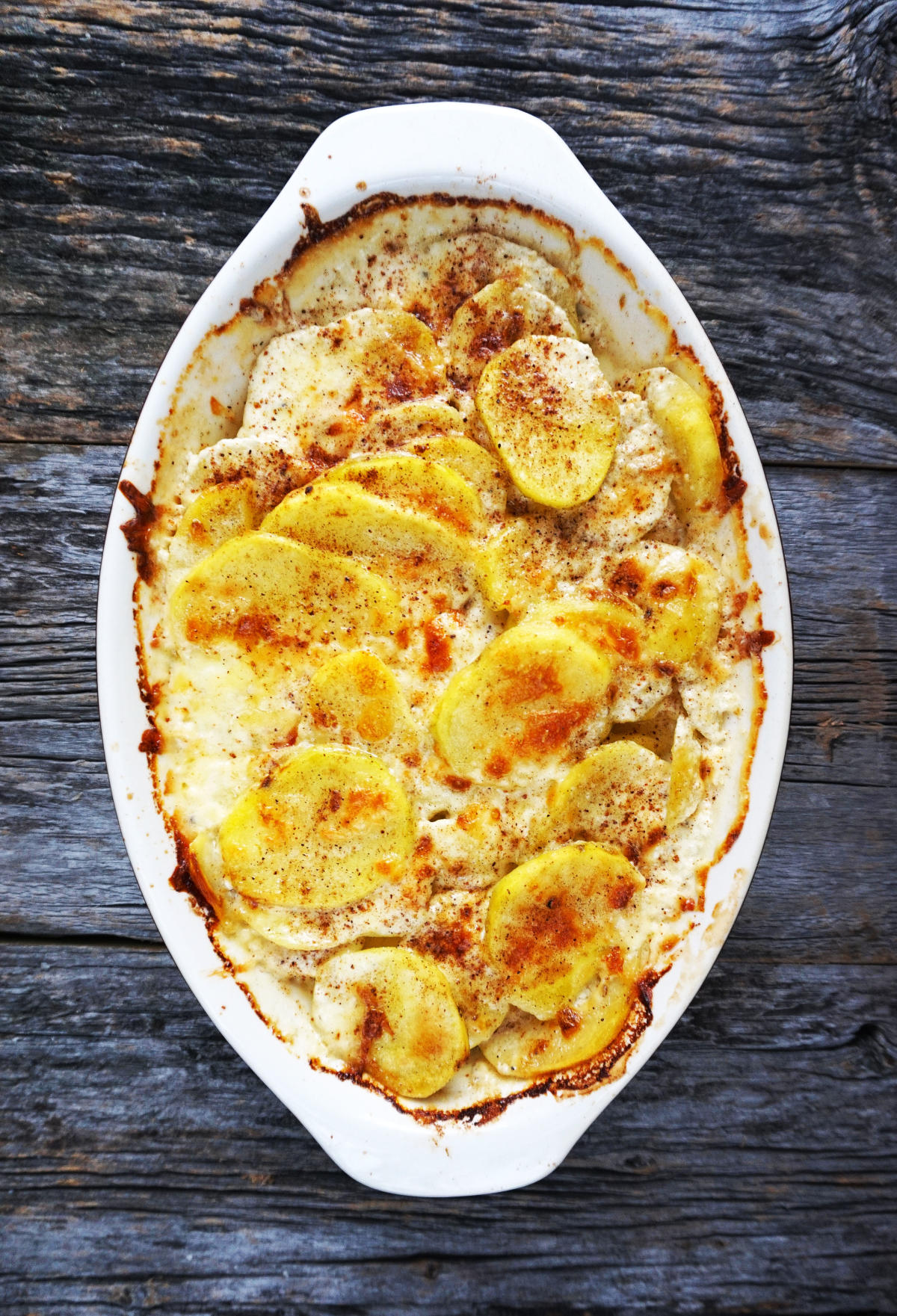 Potato Mozzarella And Nutmeg Gratin
