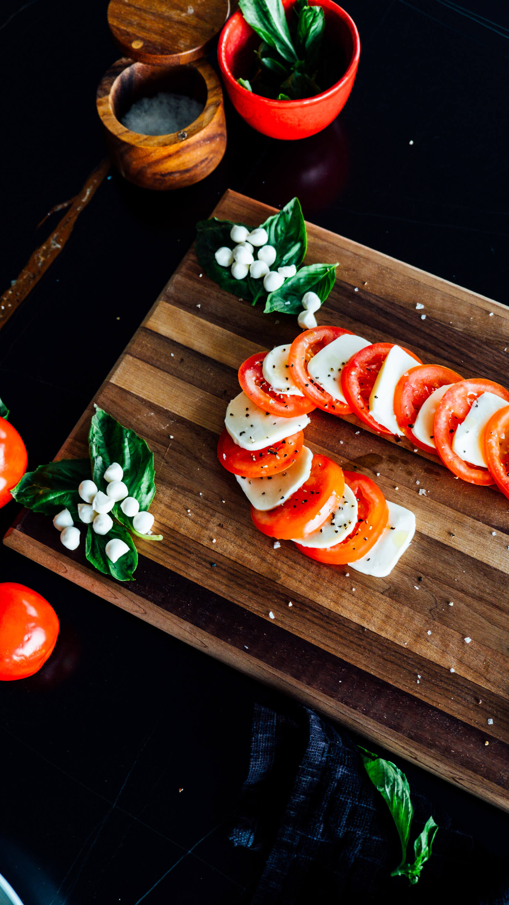 Candy Cane Caprese Board